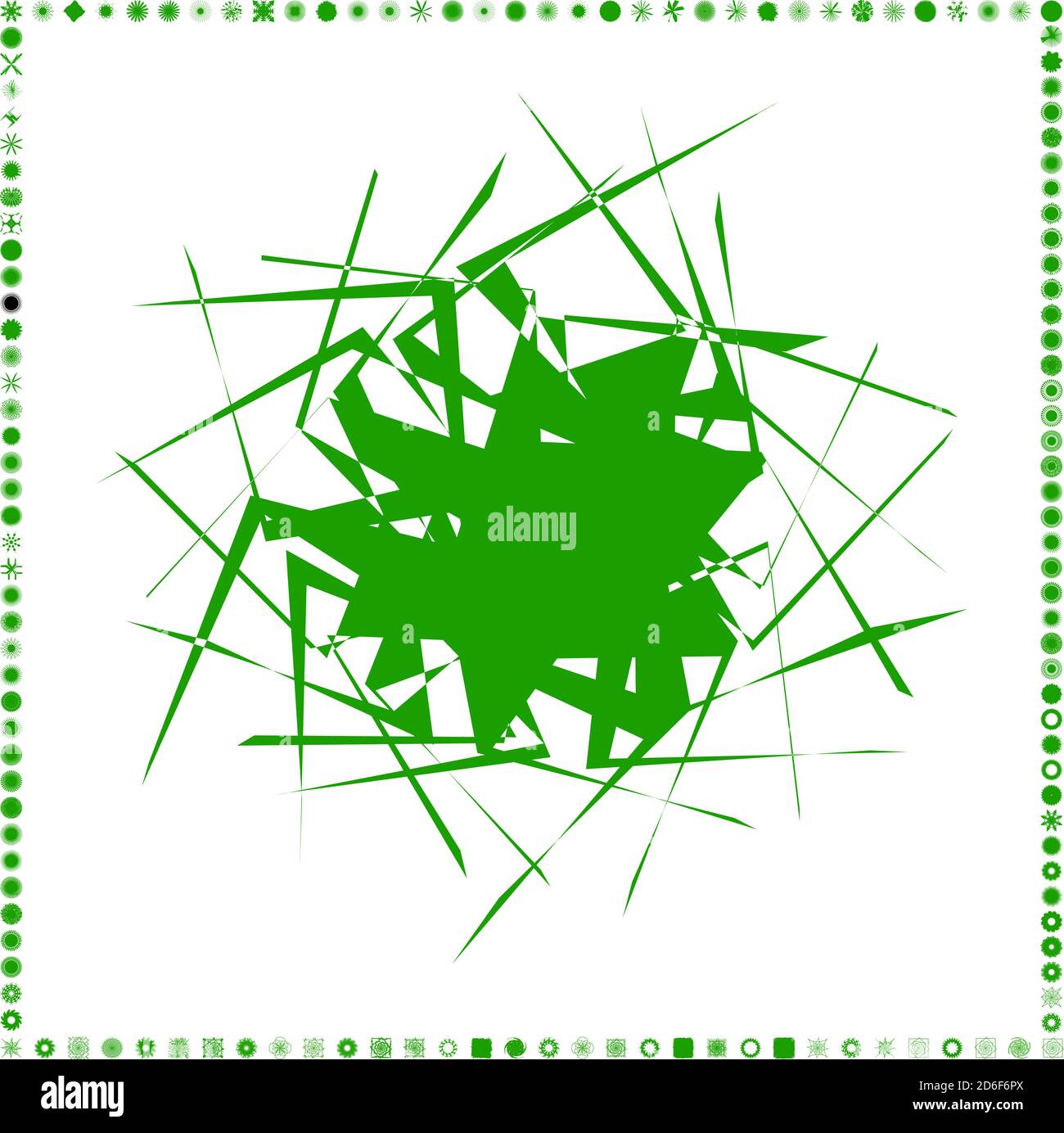 Green, organic-angular geometric generative art shapes, abstract vector ...