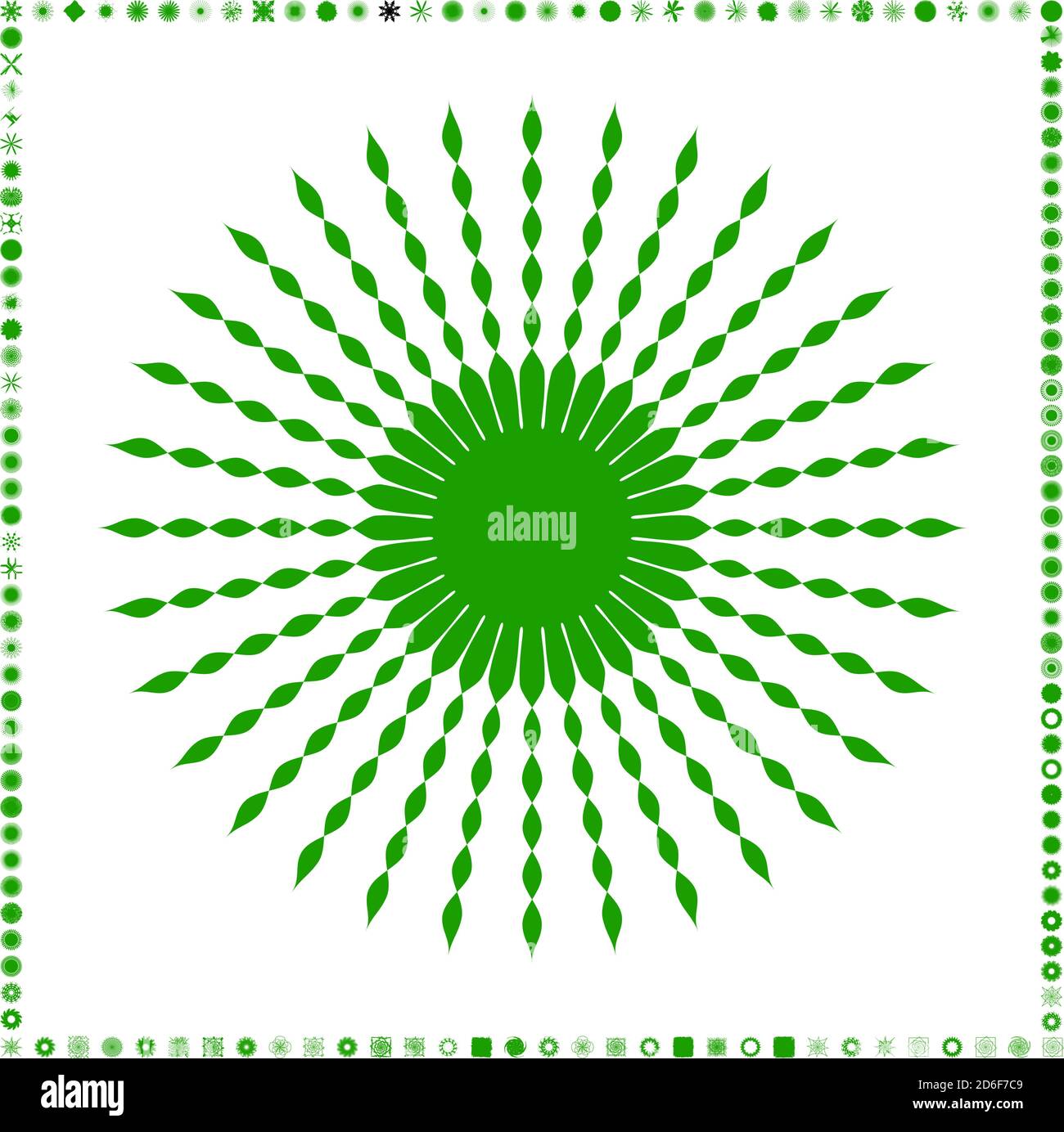 Green, organic-angular geometric generative art shapes, abstract vector ...
