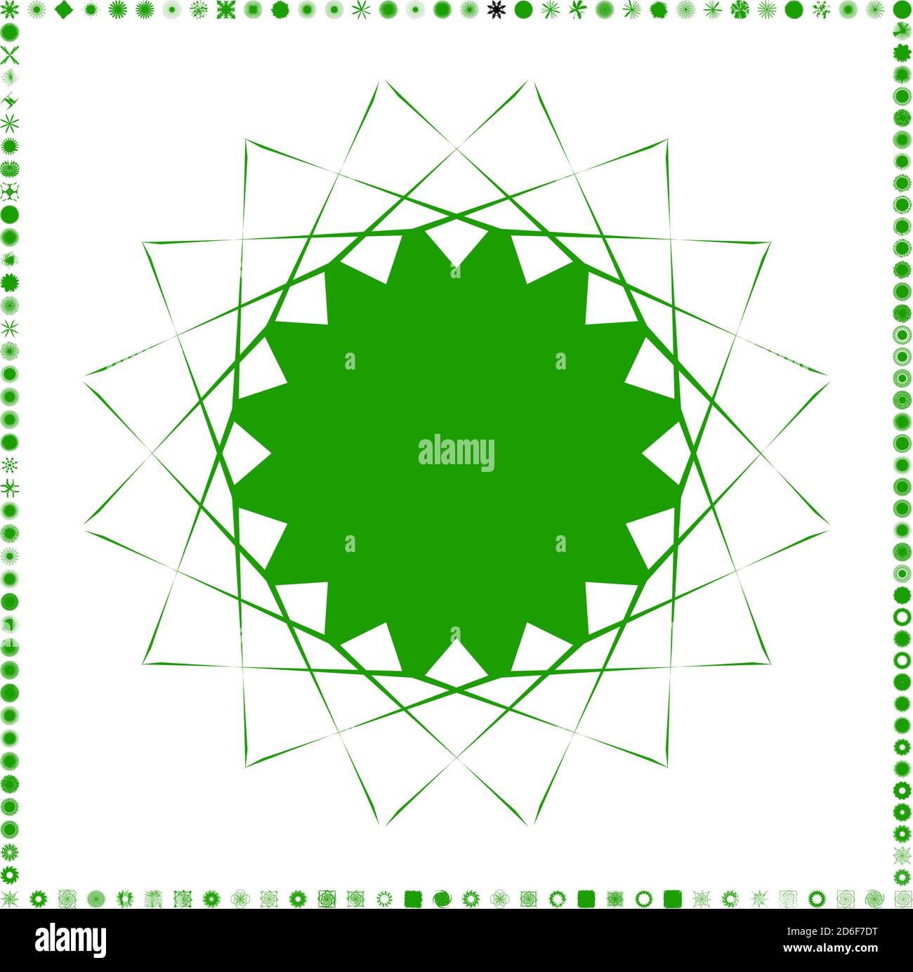 Green, organic-angular geometric generative art shapes, abstract vector ...