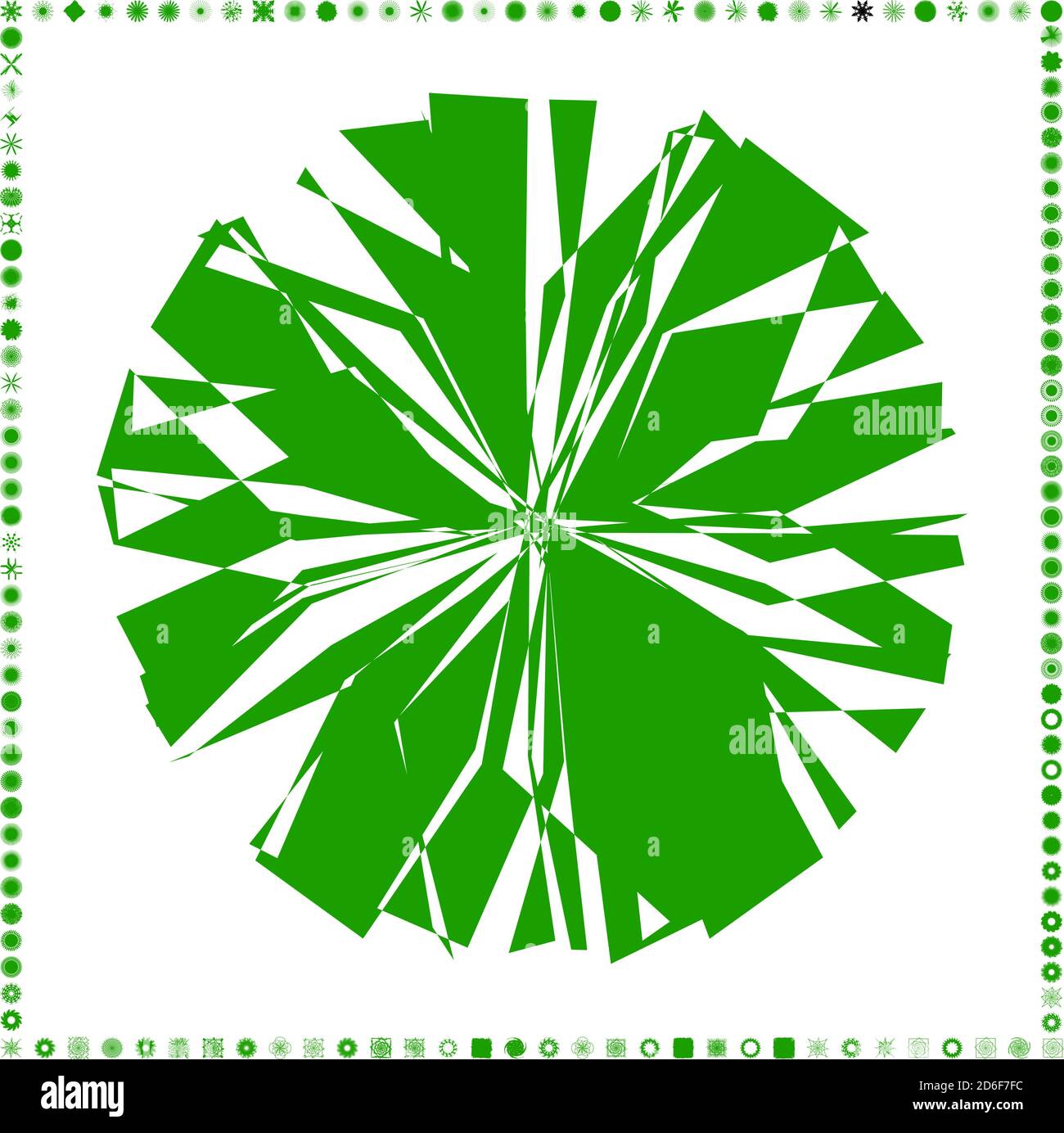Green, organic-angular geometric generative art shapes, abstract vector ...