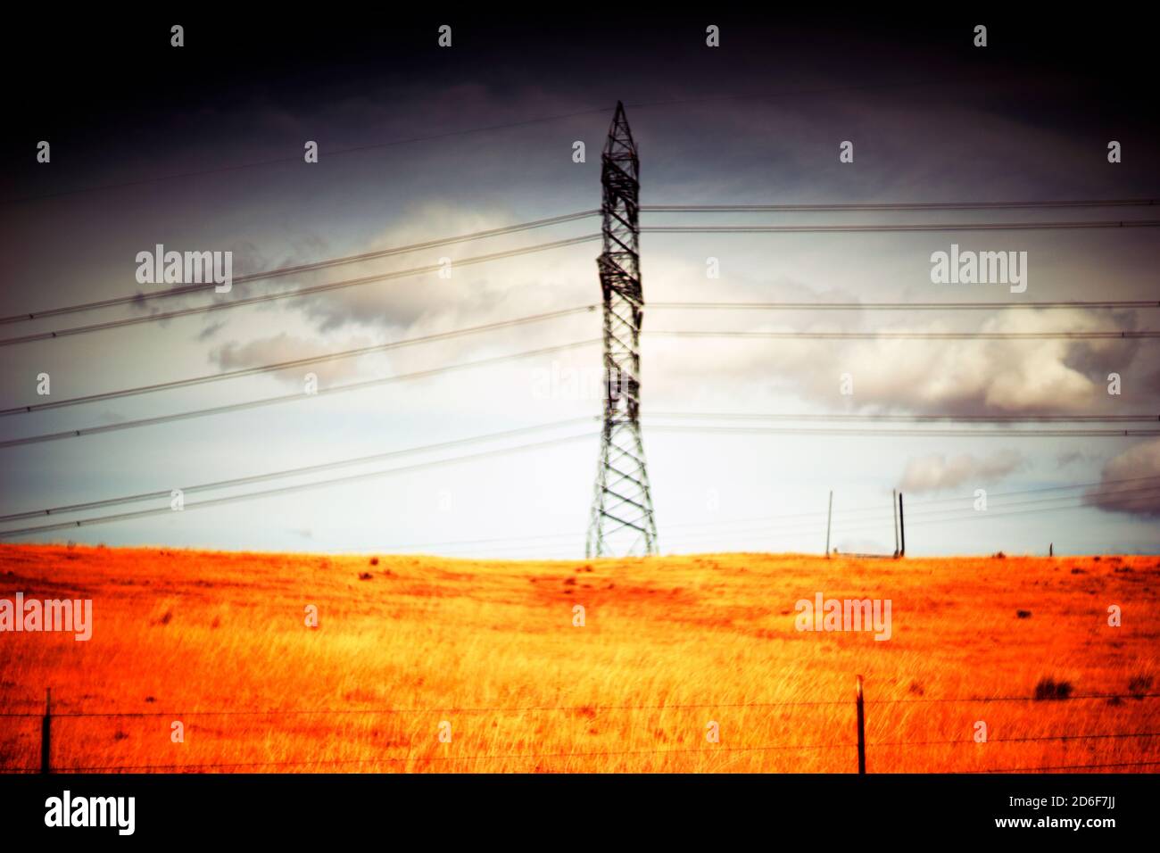 Transmission Tower in Rural Landscape Stock Photo - Alamy