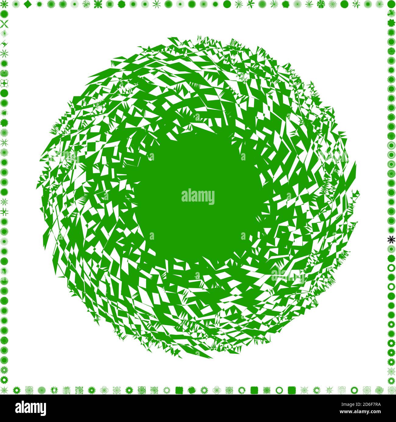 Green, organic-angular geometric generative art shapes, abstract vector ...