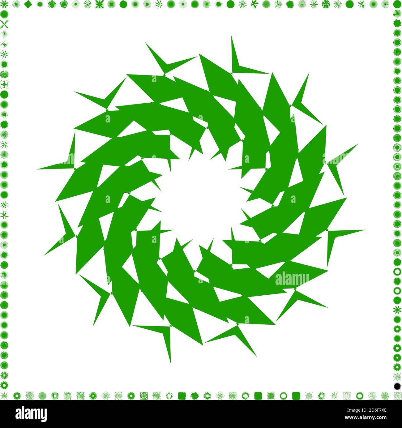 Green, organic-angular geometric generative art shapes, abstract vector ...