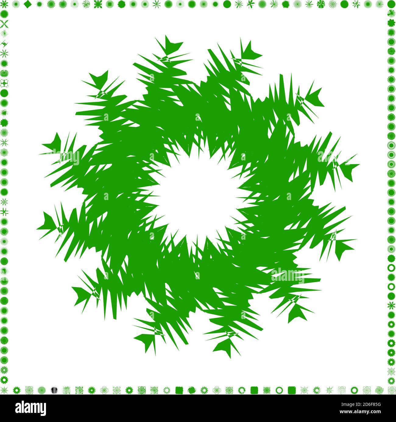 Green, organic-angular geometric generative art shapes, abstract vector ...