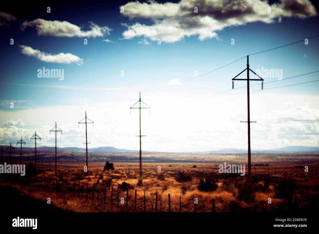 Utility Poles along Rural Highway Stock Photo - Alamy