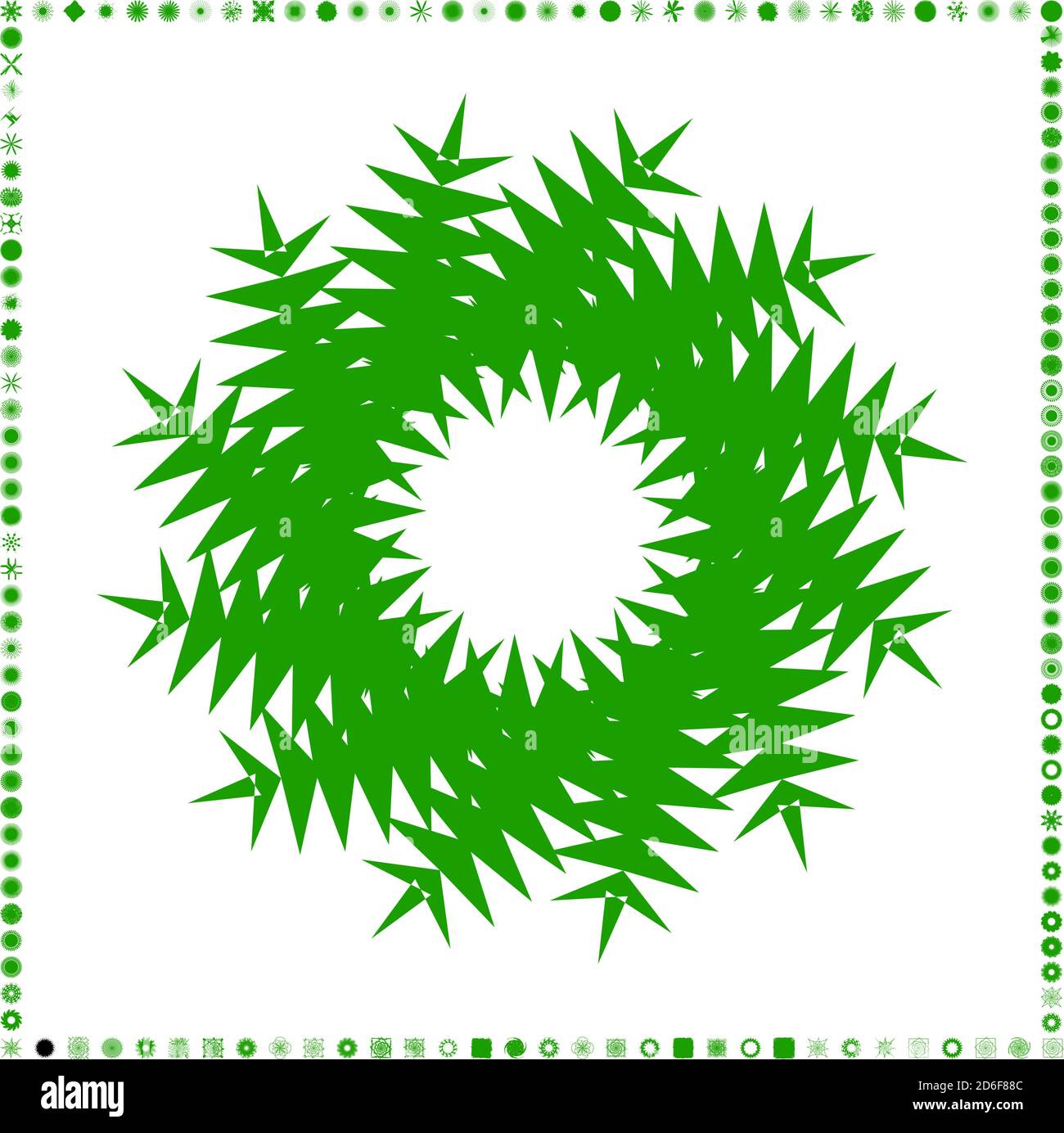 Green, organic-angular geometric generative art shapes, abstract vector ...