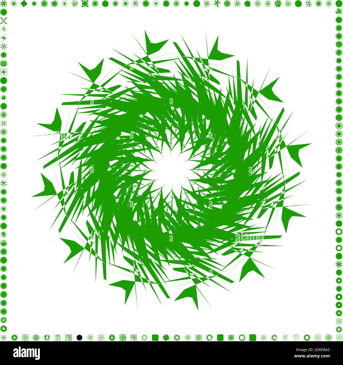 Green, organic-angular geometric generative art shapes, abstract vector ...
