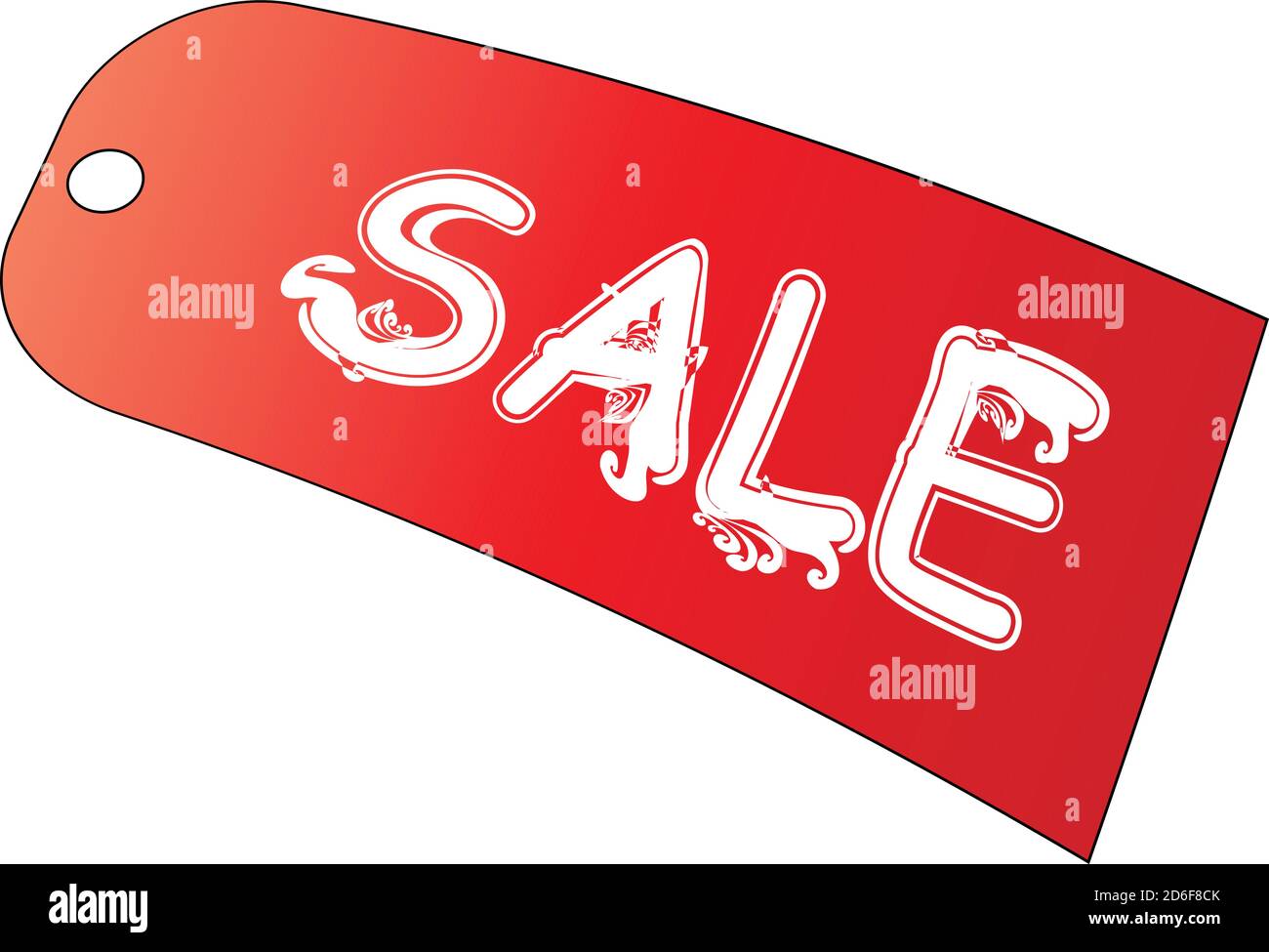 Red label with handwritten sale, vector illustration Stock Vector Image ...