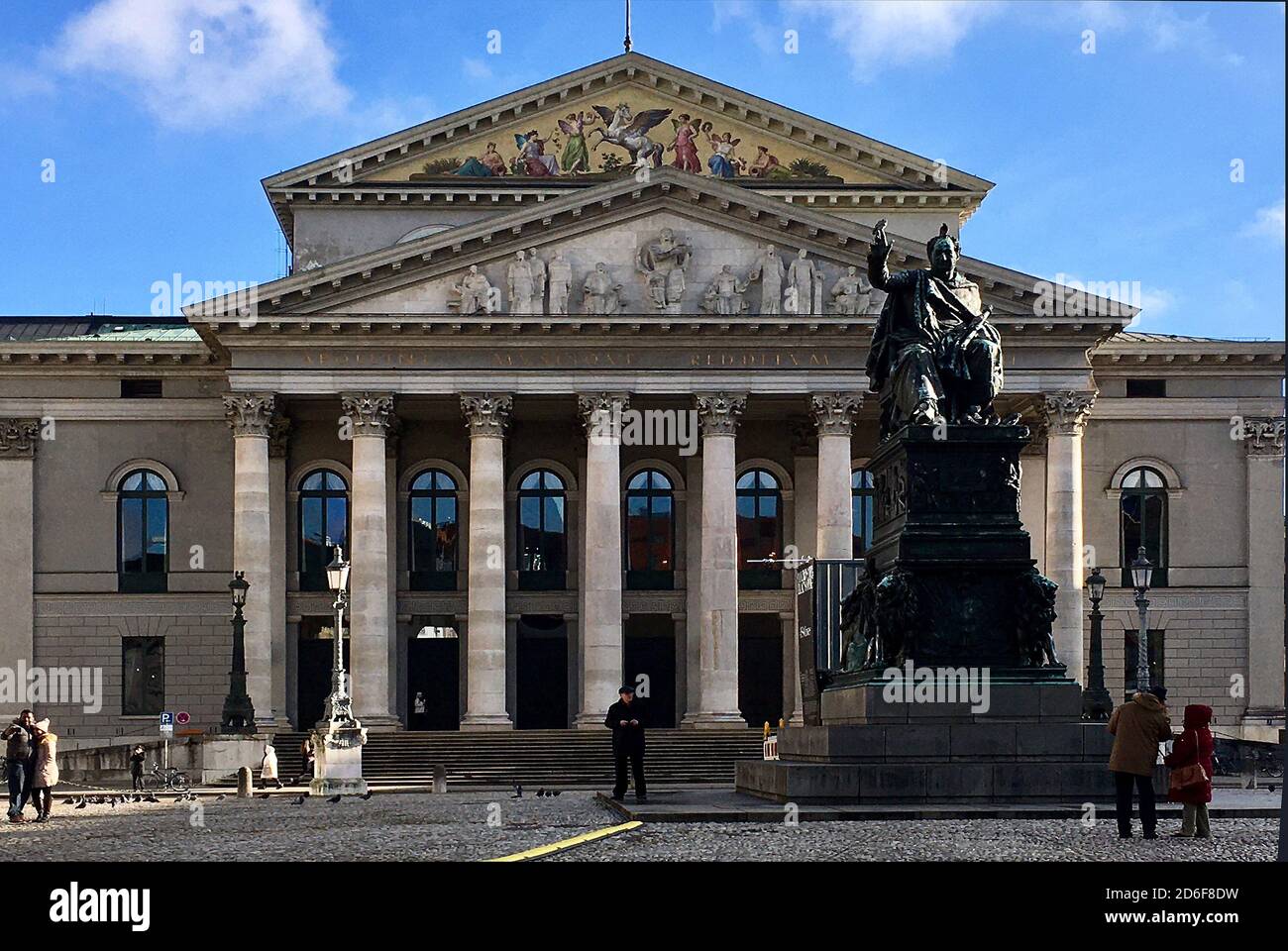 The National Theatre of Munich with the Monument to King Maximilian on ...