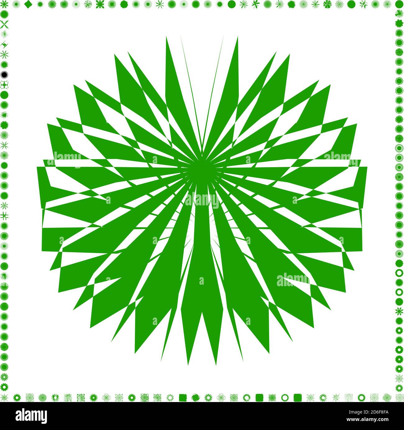 Green, organic-angular geometric generative art shapes, abstract vector ...