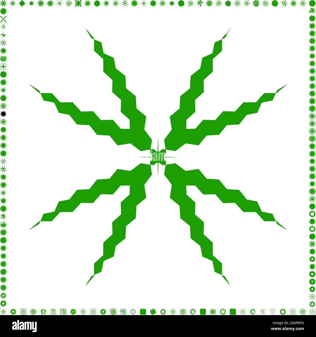 Green, organic-angular geometric generative art shapes, abstract vector ...