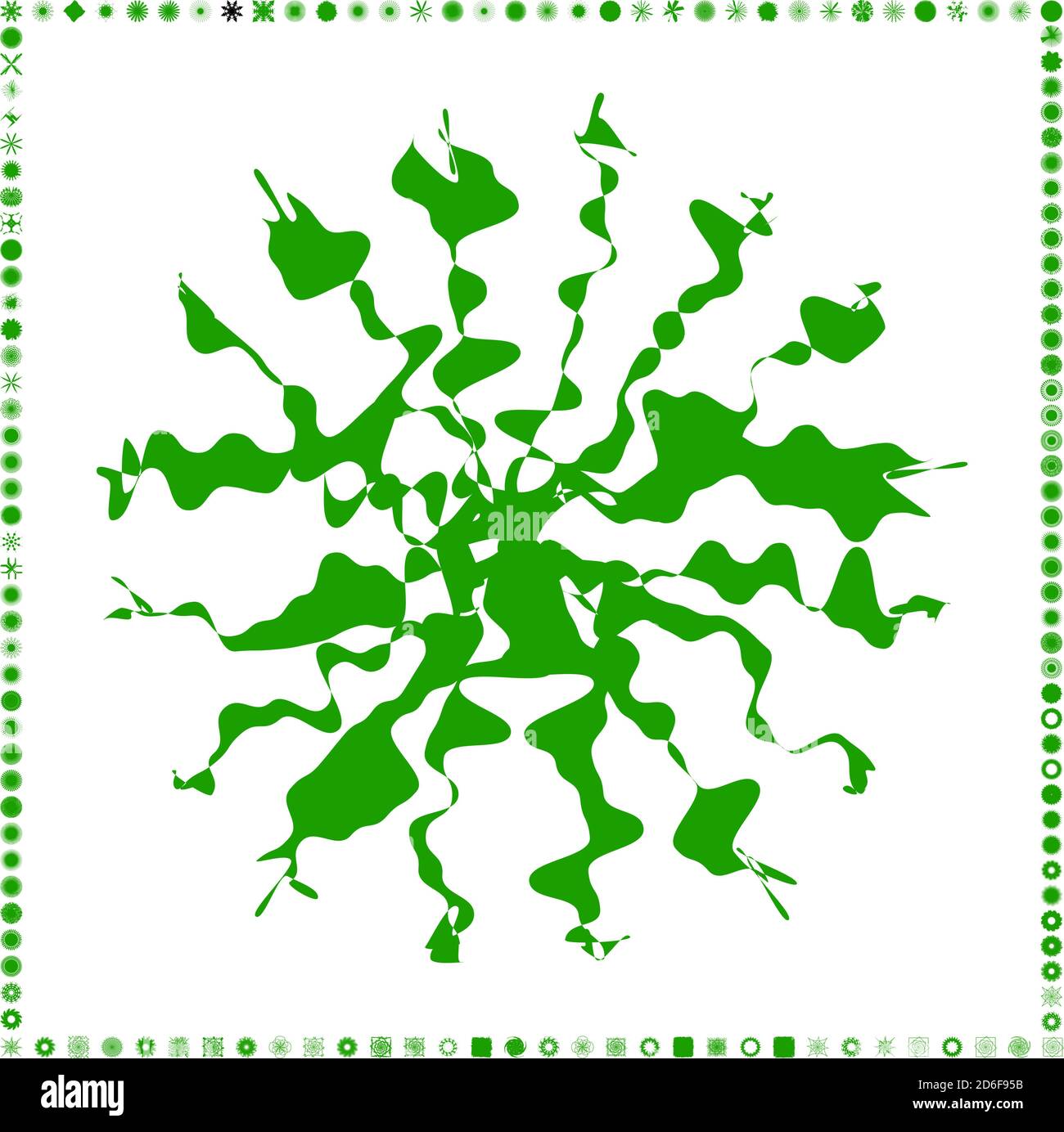 Green, organic-angular geometric generative art shapes, abstract vector ...