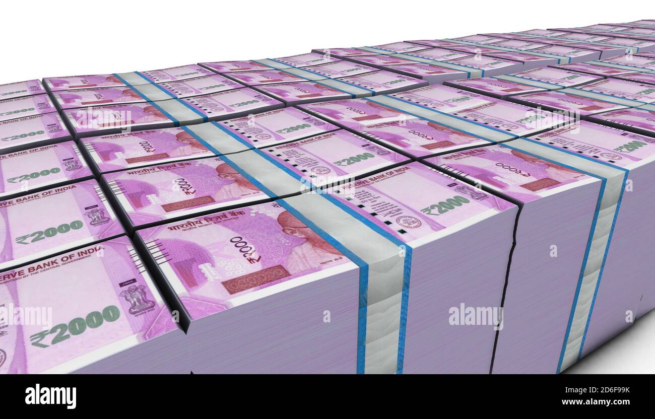 3D illustration of Indian rupee bills stacks background Stock Photo - Alamy