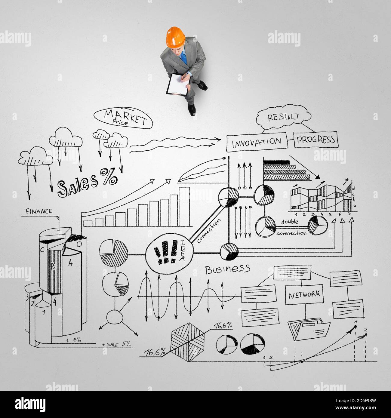 Engineer man and his business strategy Stock Photo - Alamy