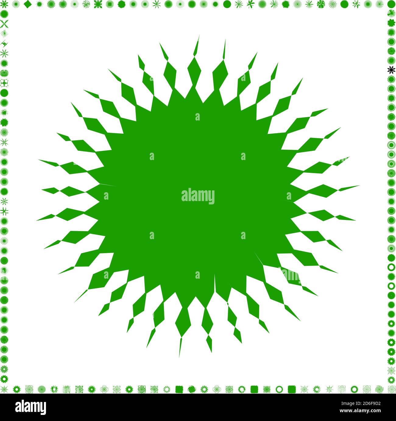 Green, organic-angular geometric generative art shapes, abstract vector ...