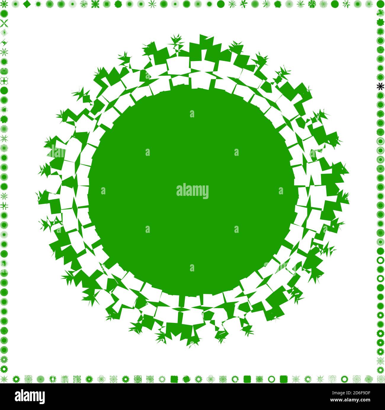 Green, organic-angular geometric generative art shapes, abstract vector ...