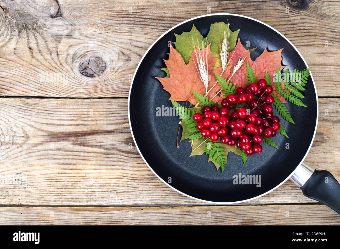 Menu concept, autumn leaves, kitchen utensils. Studio Photo Stock Photo ...