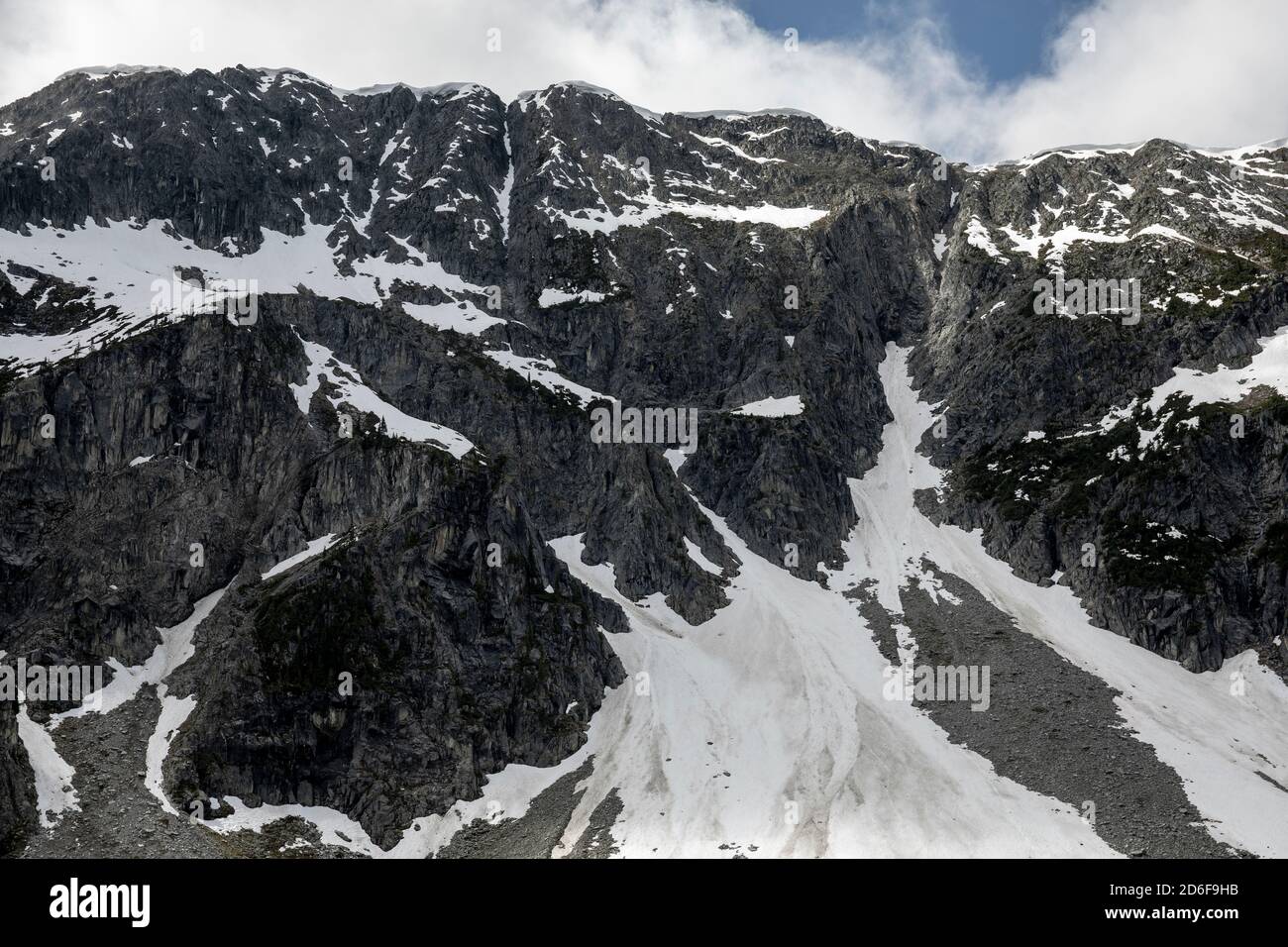 Rough mountainous landscape with snowy ridge Stock Photo - Alamy