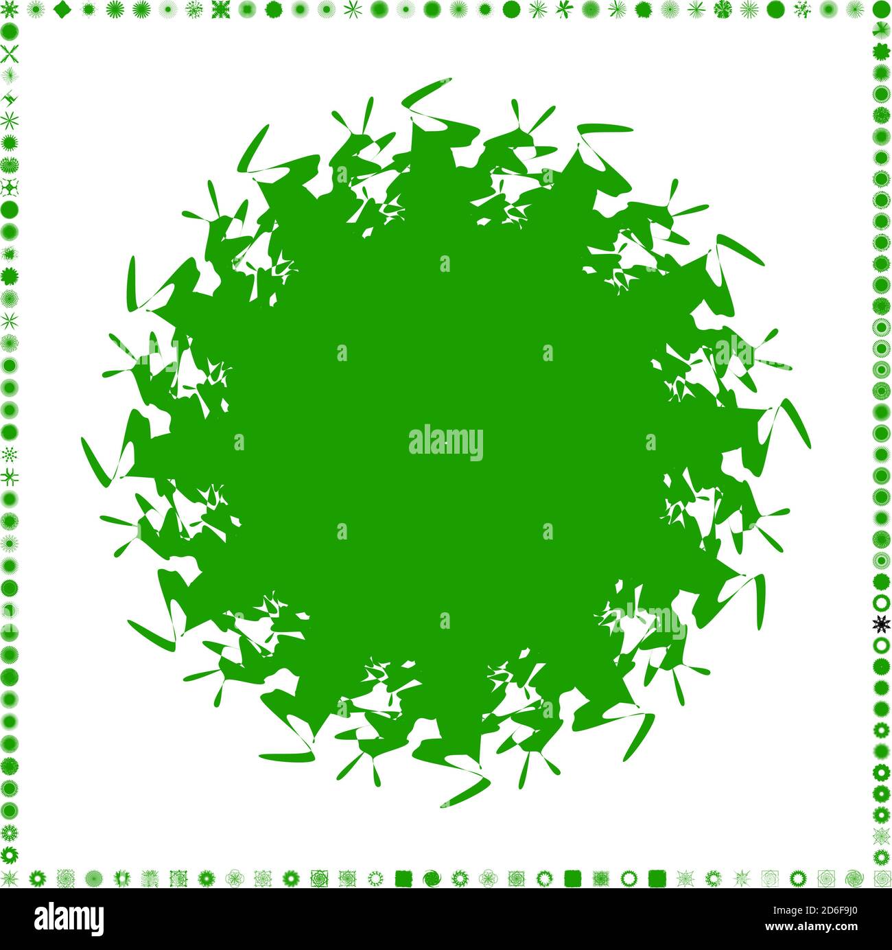 Green, organic-angular geometric generative art shapes, abstract vector ...