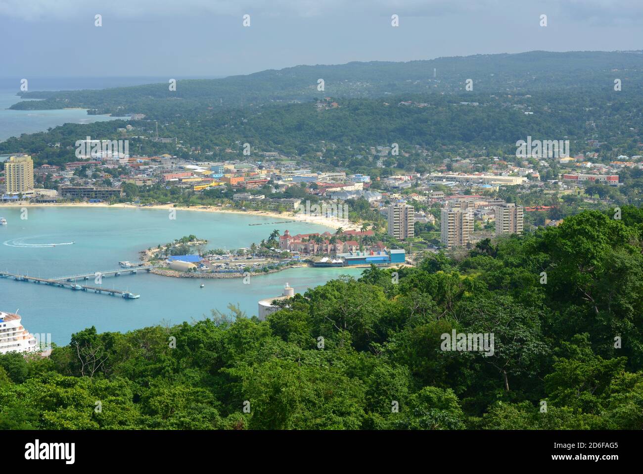 Ocho Rios aerial view from the top of Mystic Mountain, Jamaica Stock ...