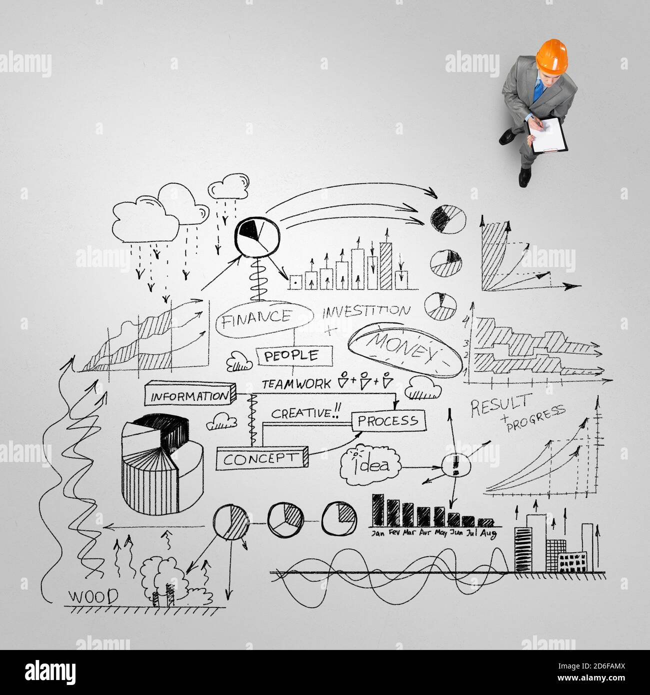 Engineer man and his business strategy Stock Photo - Alamy