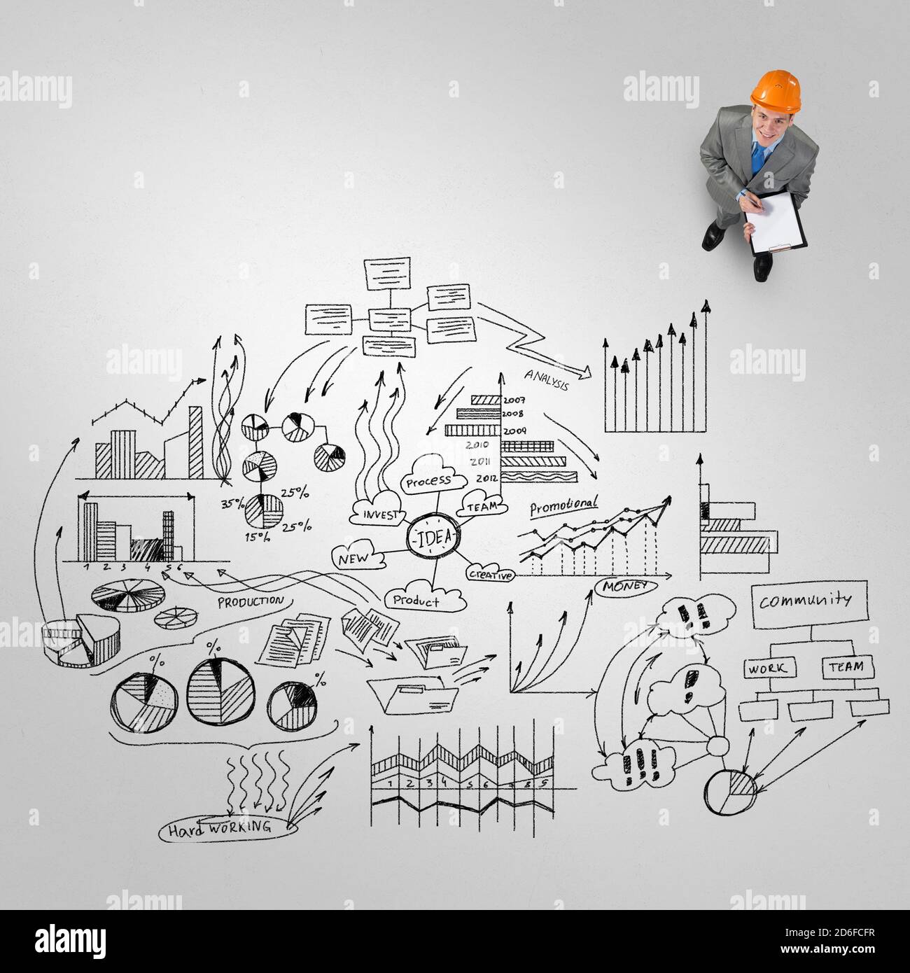 Engineer man and his business strategy Stock Photo - Alamy