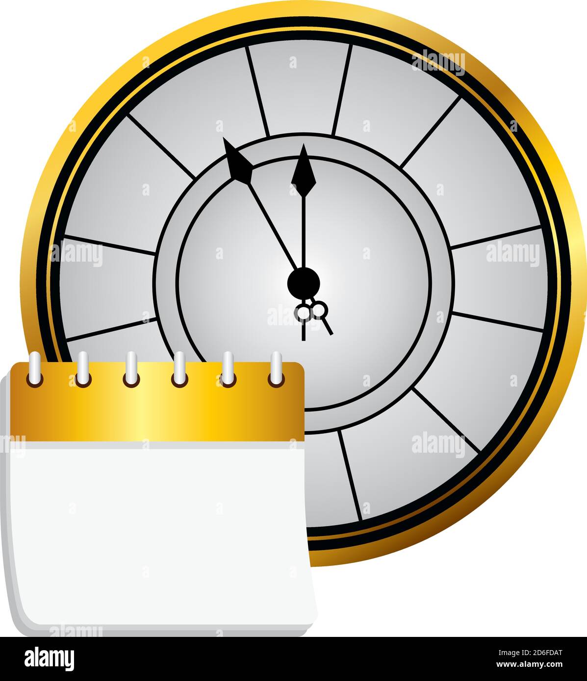 Happy new year calendar and clock vector design Stock Vector Image ...