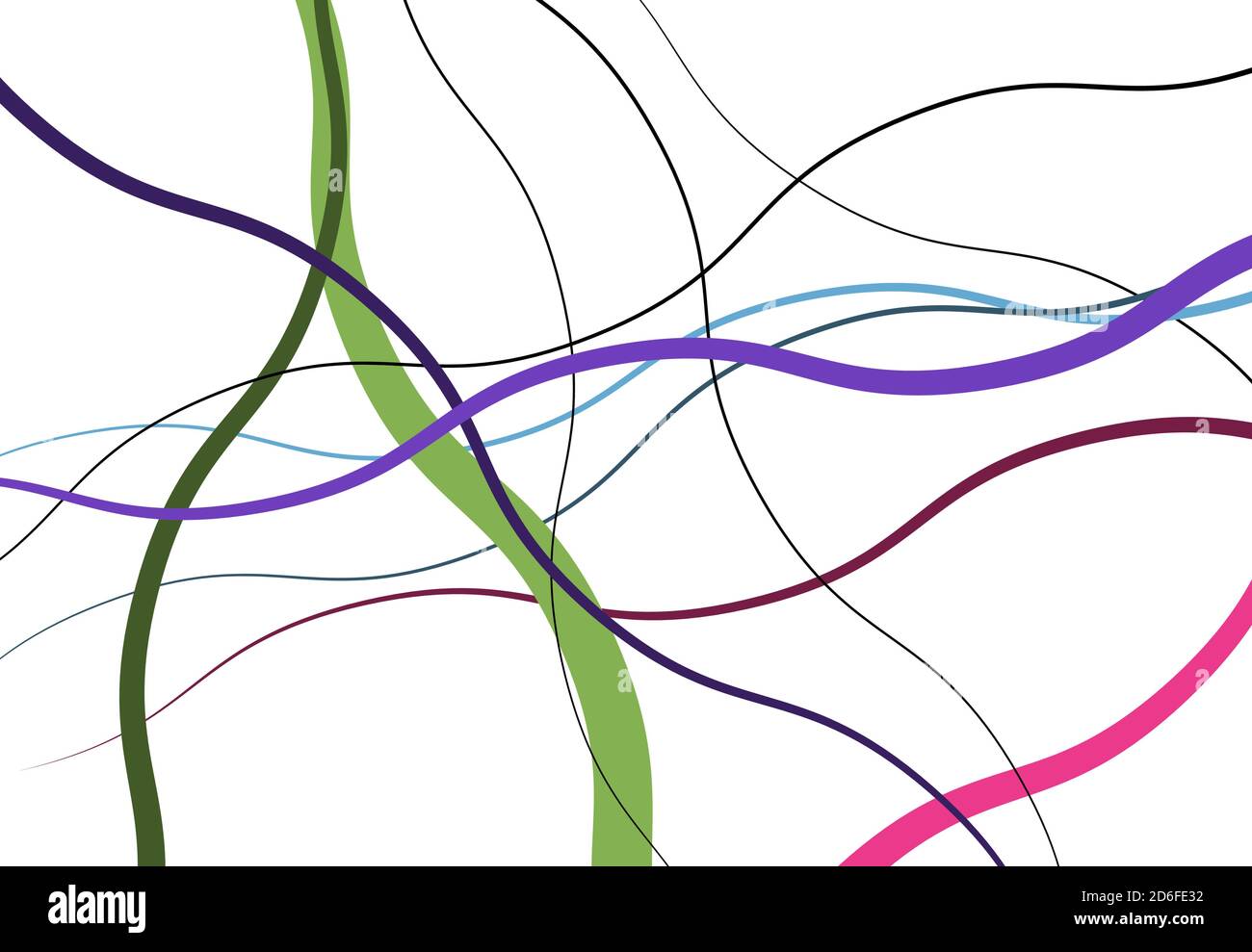 Squiggly, squiggle wavy, waving random lines abstract background ...