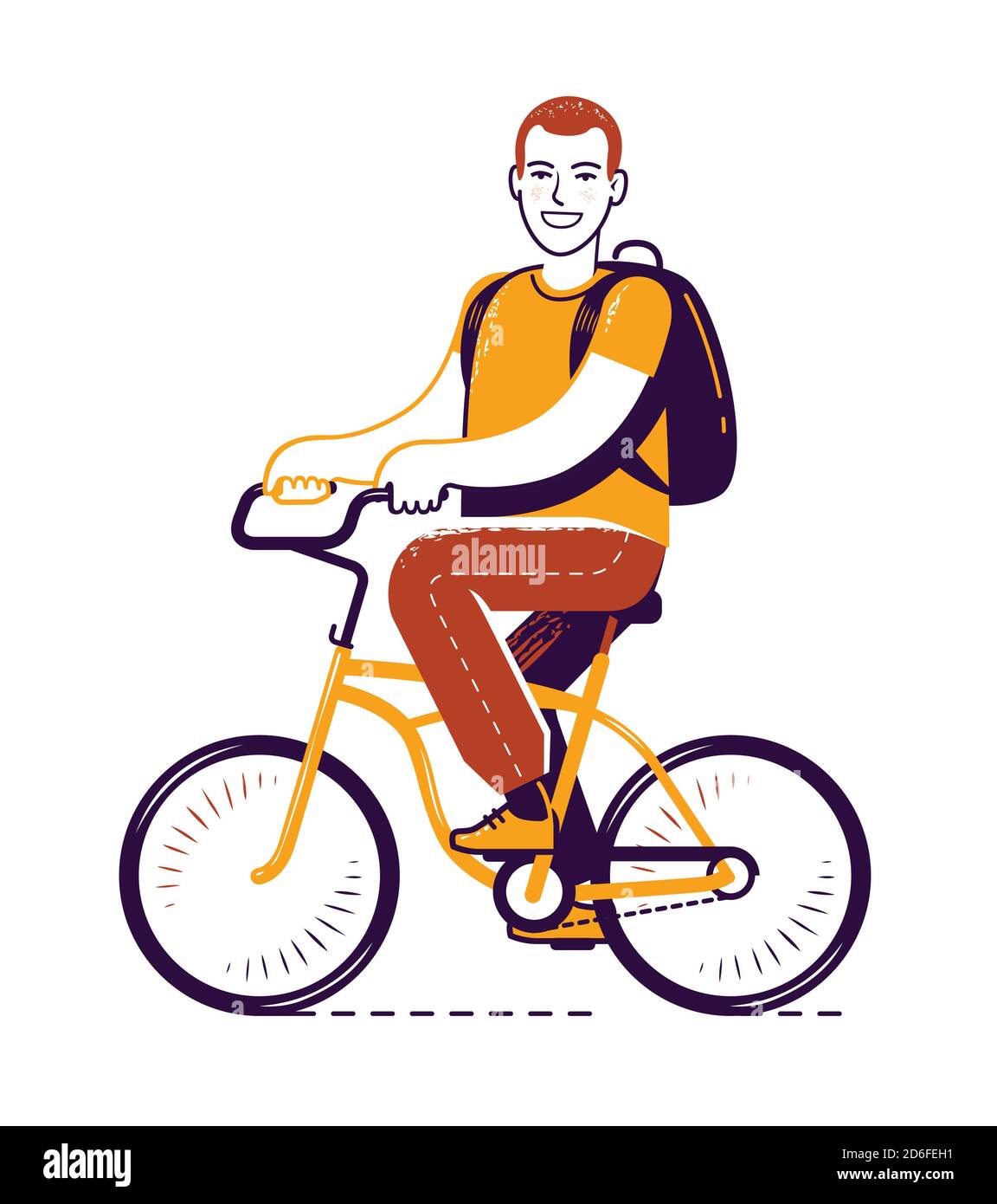 Male riding cycle smiling Stock Vector Images - Alamy