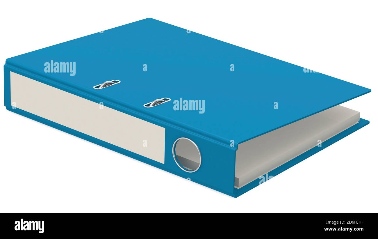 Blue folder isolated on white background, 3d rendering Stock Photo - Alamy