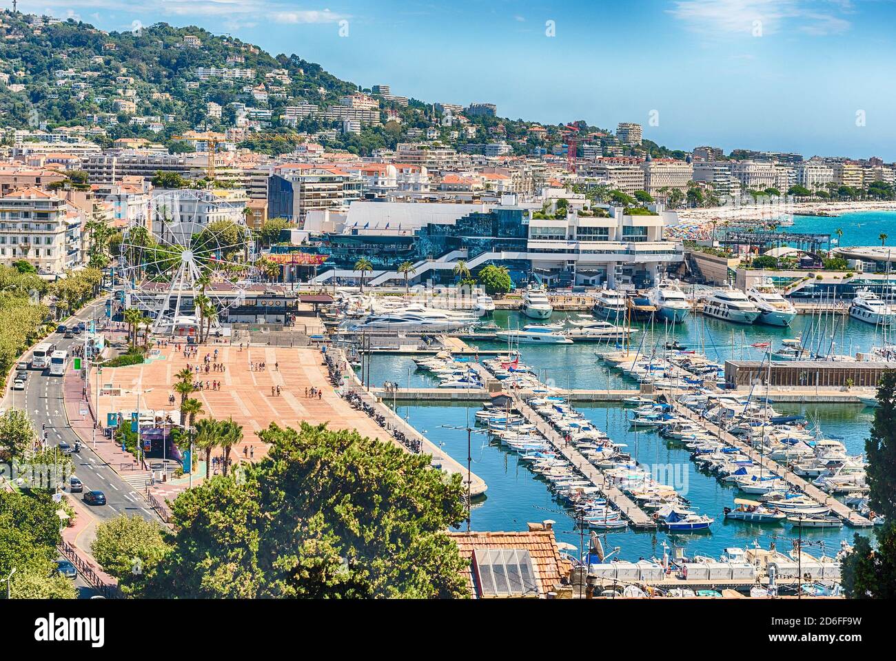 Aerial view over the Vieux Port (Old Harbor) and the city centre of ...