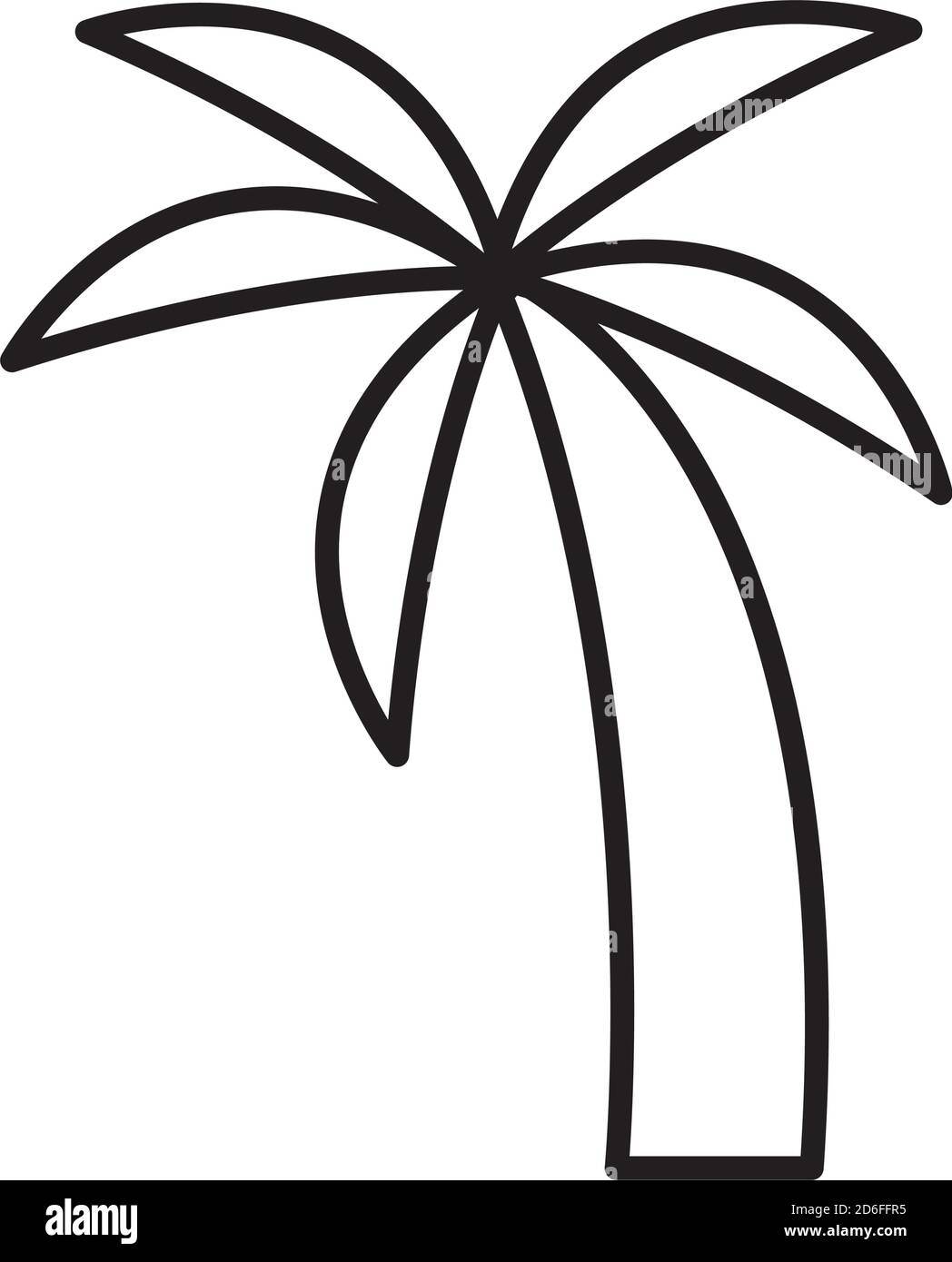 palm tree sticker and line style icon vector design Stock Vector Image ...