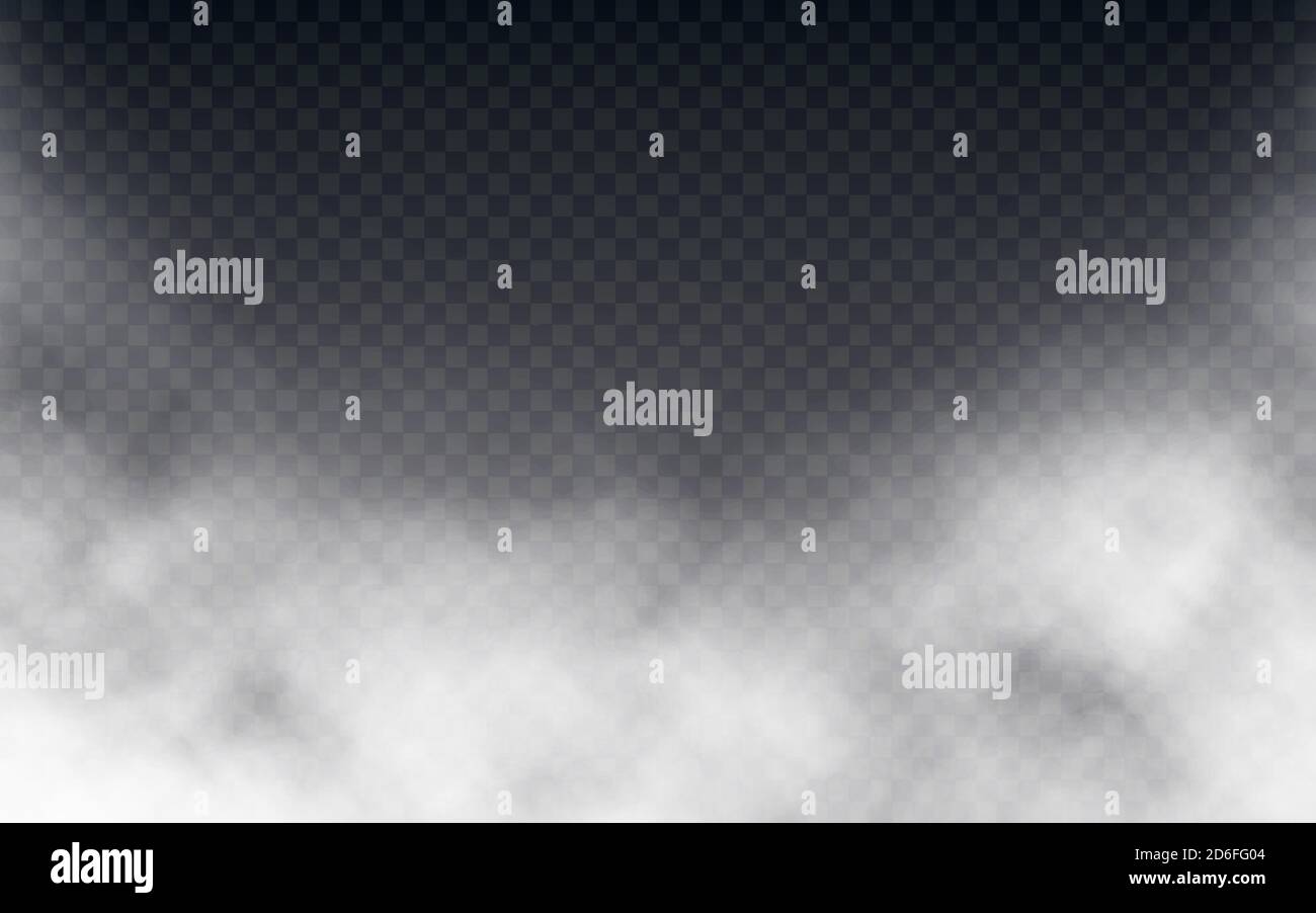 Smoke or fog isolated on transparent backdrop. Realistic mist template ...