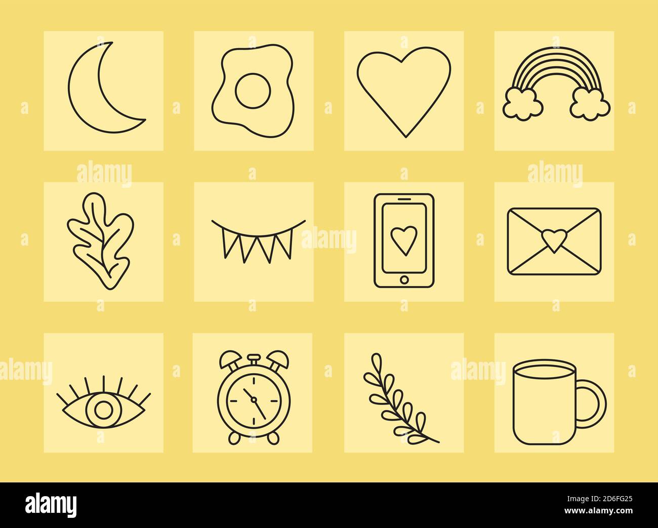 cute stickers line style icon set vector design Stock Vector Image ...