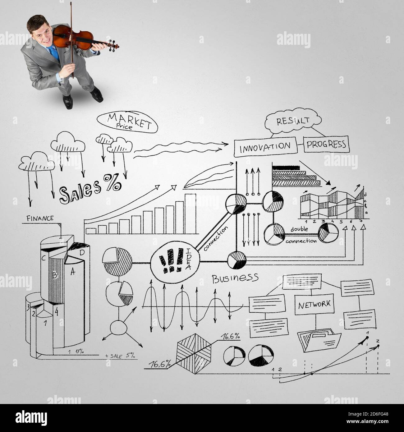 Businessman play success melody Stock Photo - Alamy
