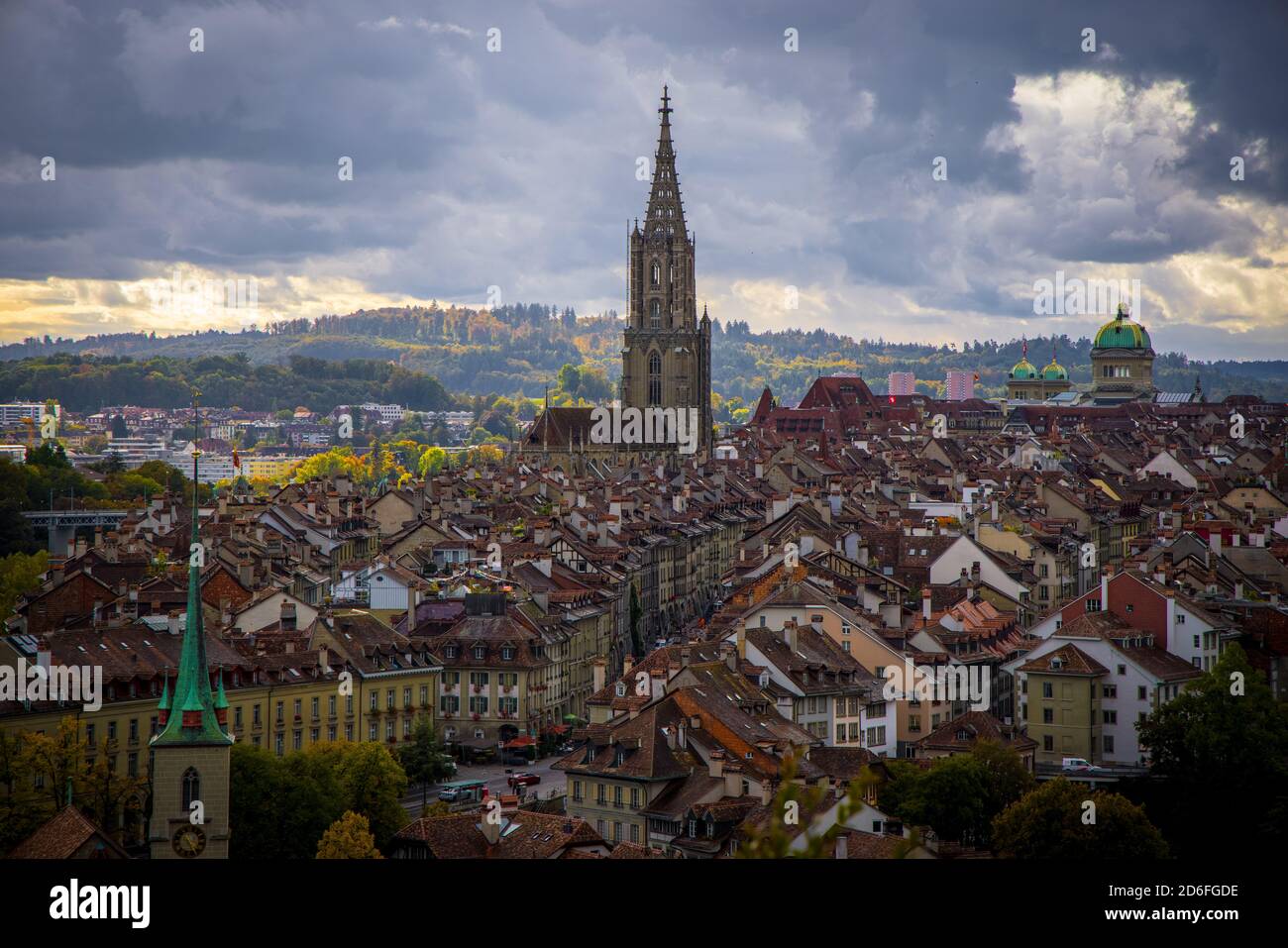 Panoramic view over the city of Bern - the capital city of Switzerland ...