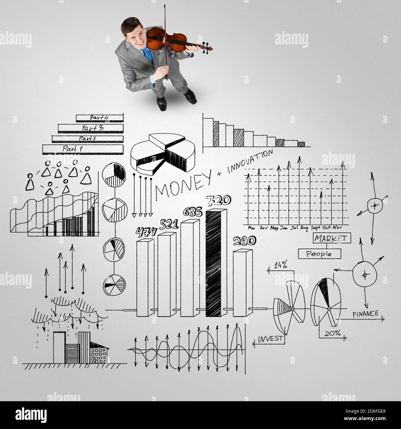 Businessman play success melody hi-res stock photography and images - Alamy