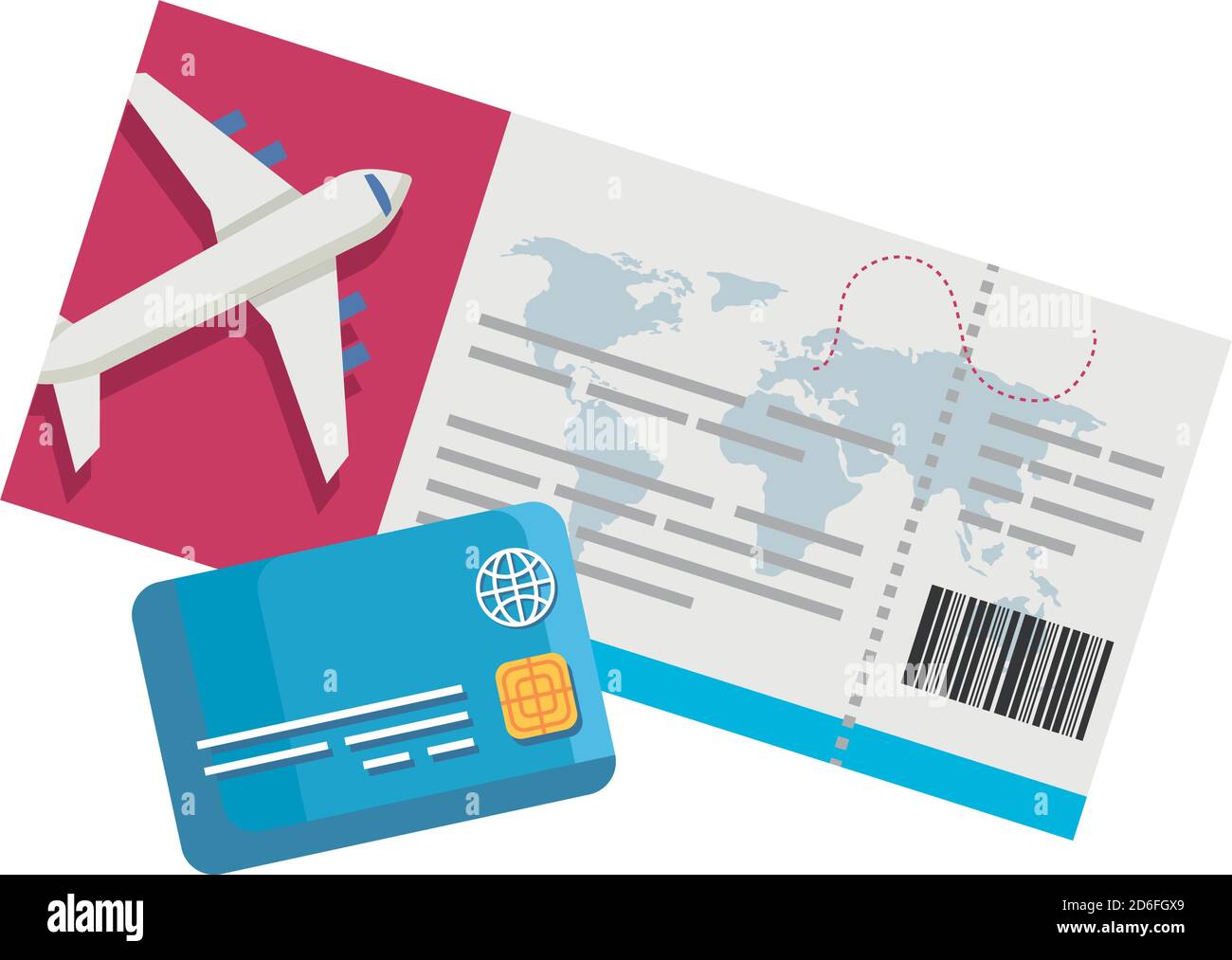 airplane ticket and credit card vector design Stock Vector Image & Art ...