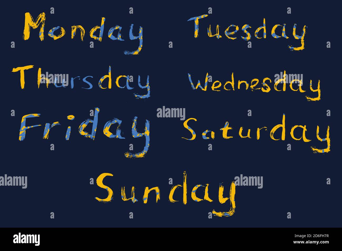 The days of the week, hand-drawn with a brush Stock Vector Image & Art ...