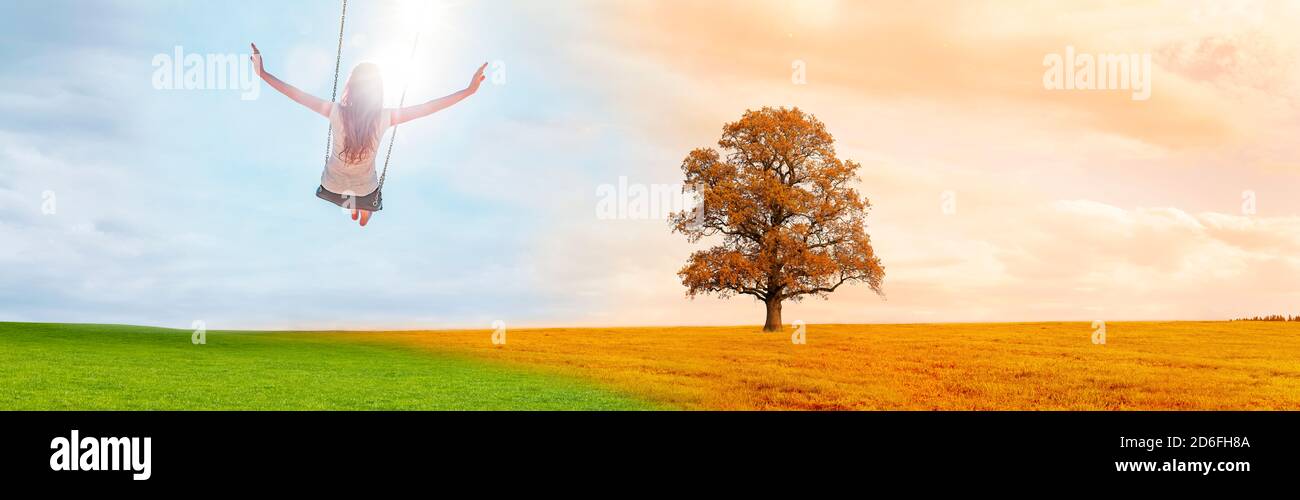 Seasons change from summer to autumn Stock Photo - Alamy