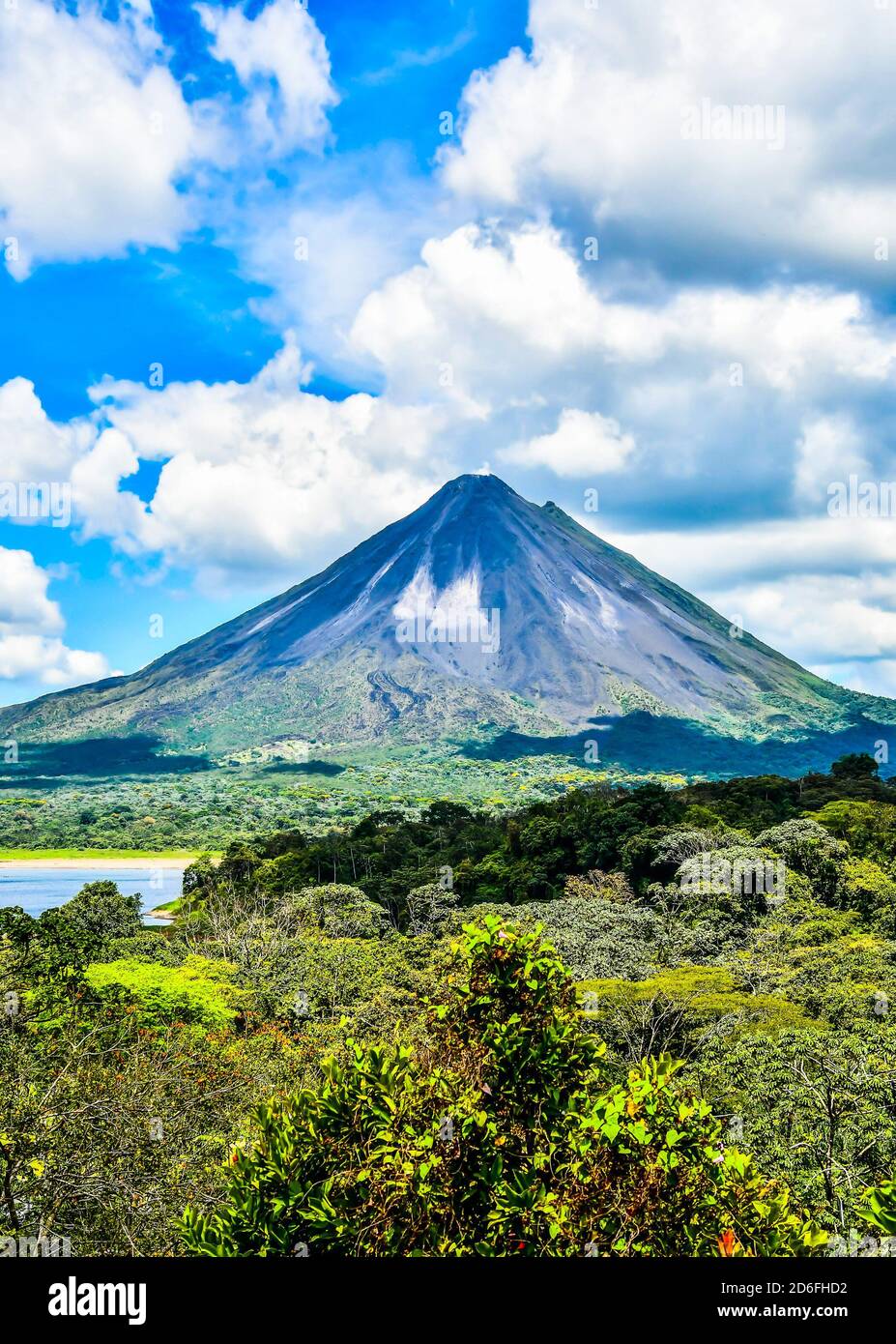 landscape with Arenal Volcan in costa rica central america Stock Photo ...