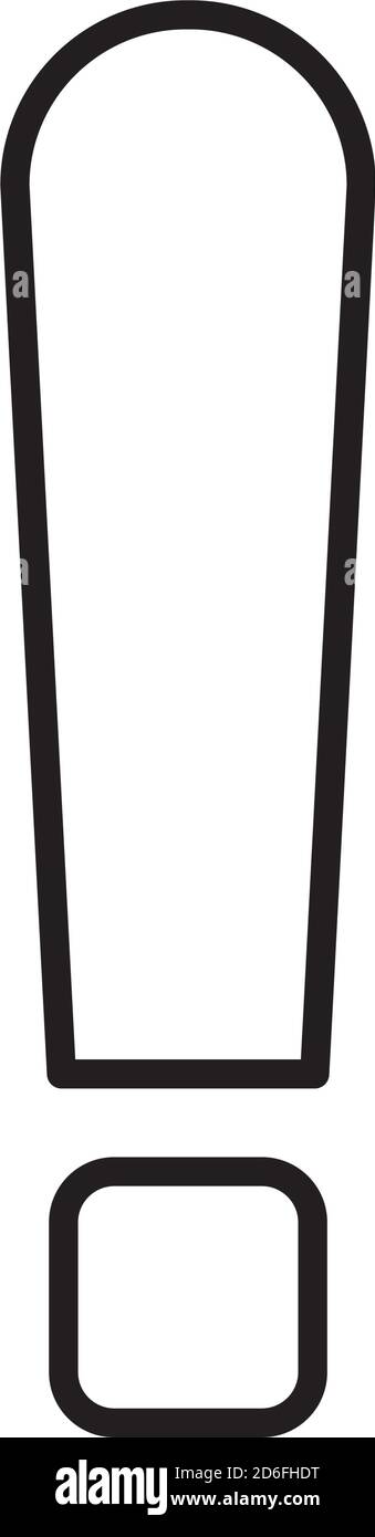 Exclamation mark sticker and line style icon vector design Stock Vector ...