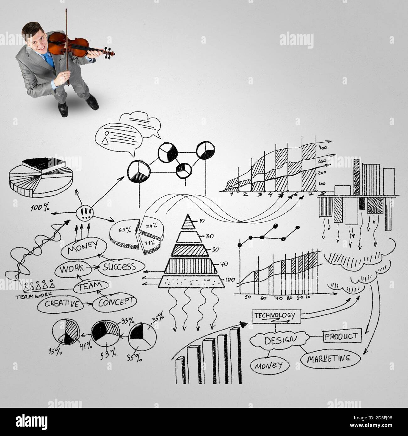 Businessman play success melody hi-res stock photography and images - Alamy