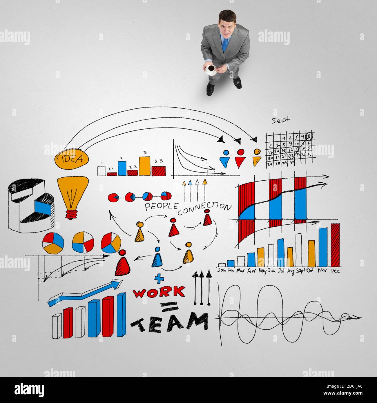 Businessman and his business strategy Stock Photo - Alamy