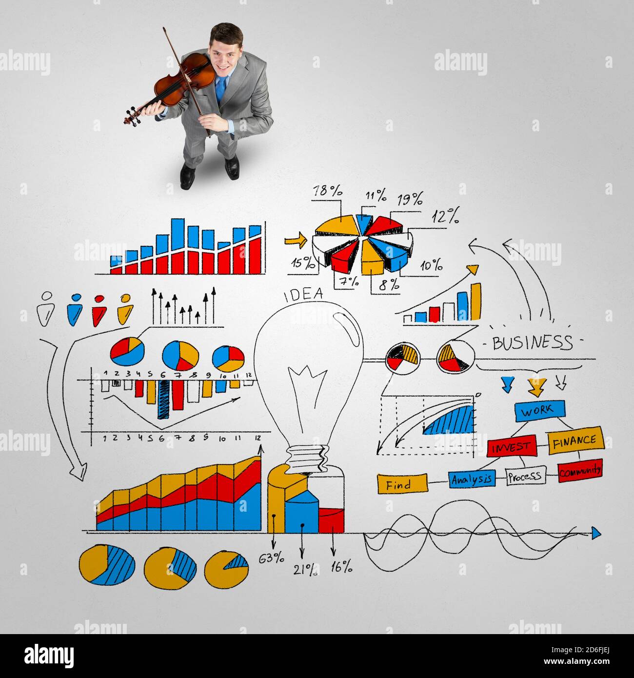 Businessman play success melody hi-res stock photography and images - Alamy