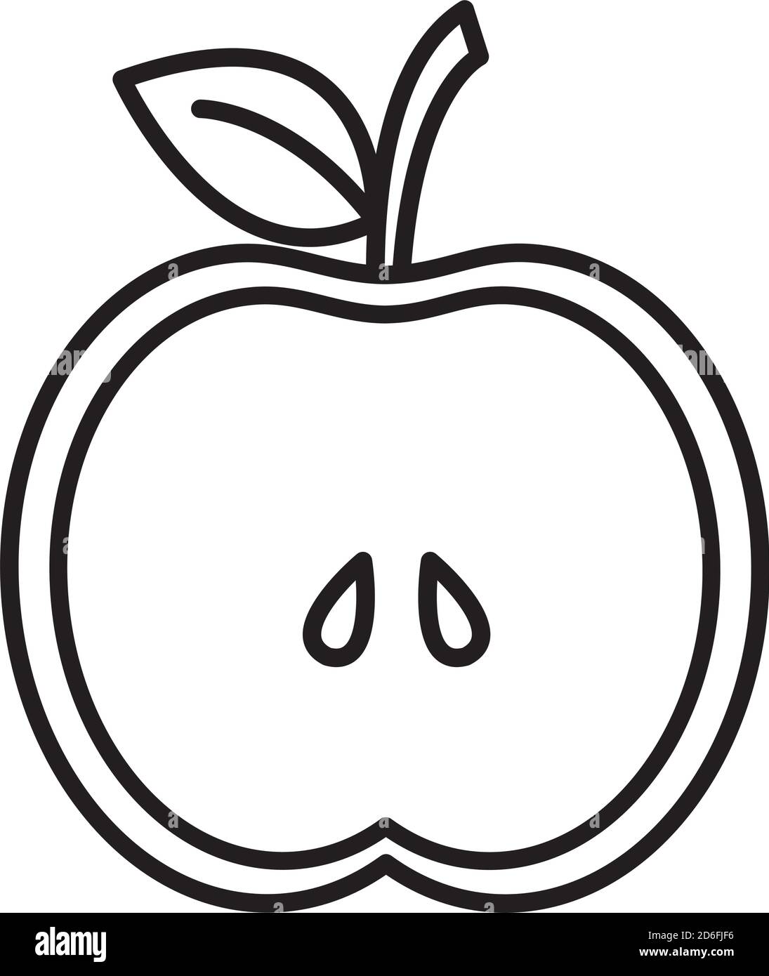apple fruit sticker and line style icon vector design Stock Vector ...