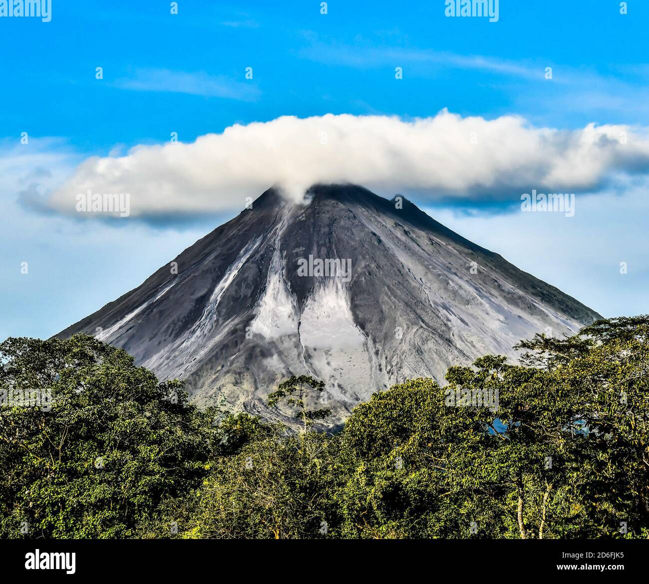 landscape with Arenal Volcan in costa rica central america Stock Photo ...