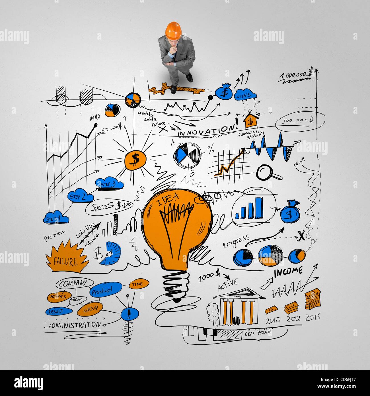 Man engineer thinking over his plan Stock Photo - Alamy