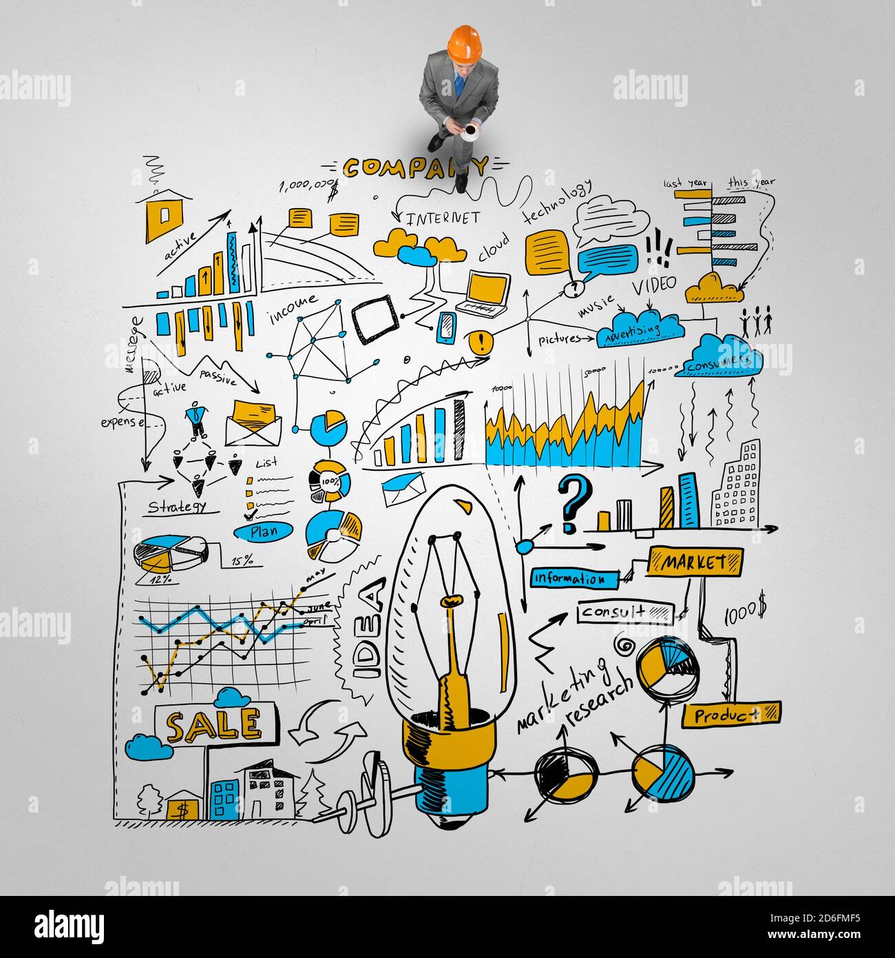 Man engineer thinking over his plan Stock Photo - Alamy