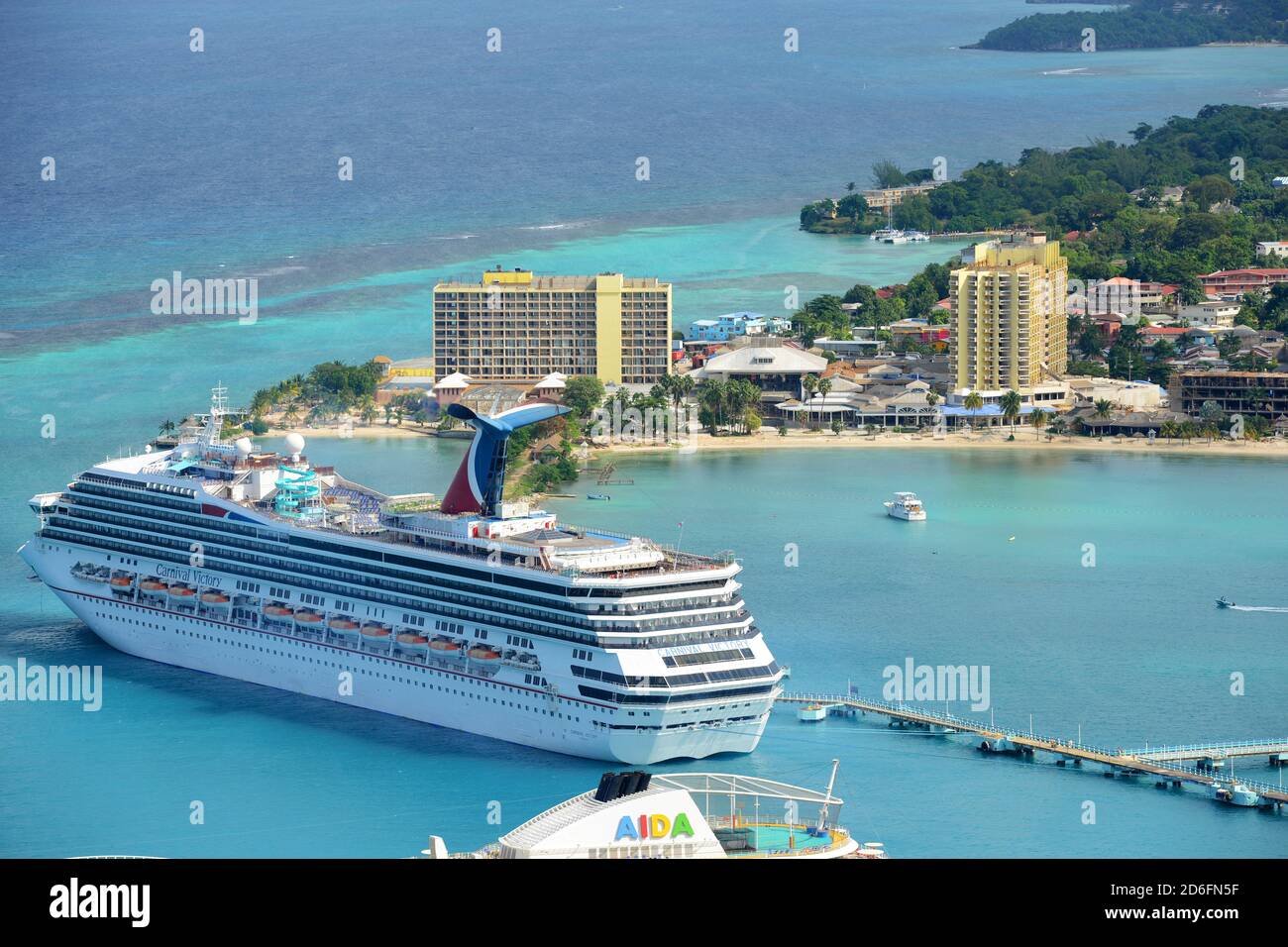 Carnival Cruise ship Victory anchor offshore in Ocho Rios, Jamaica ...